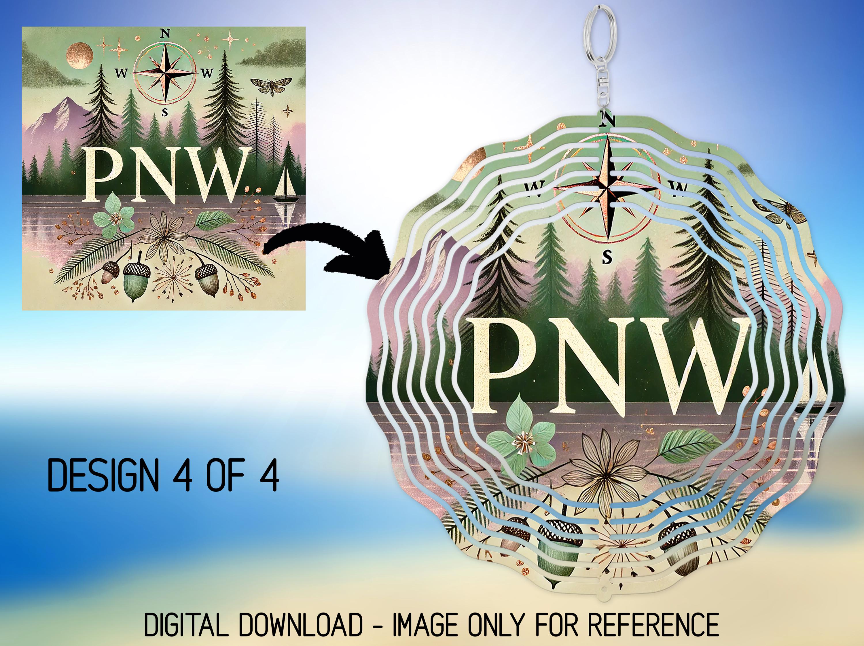 Pacific Northwest PNW Wind Spinner PNG Designs PNW Mountains Forest ...
