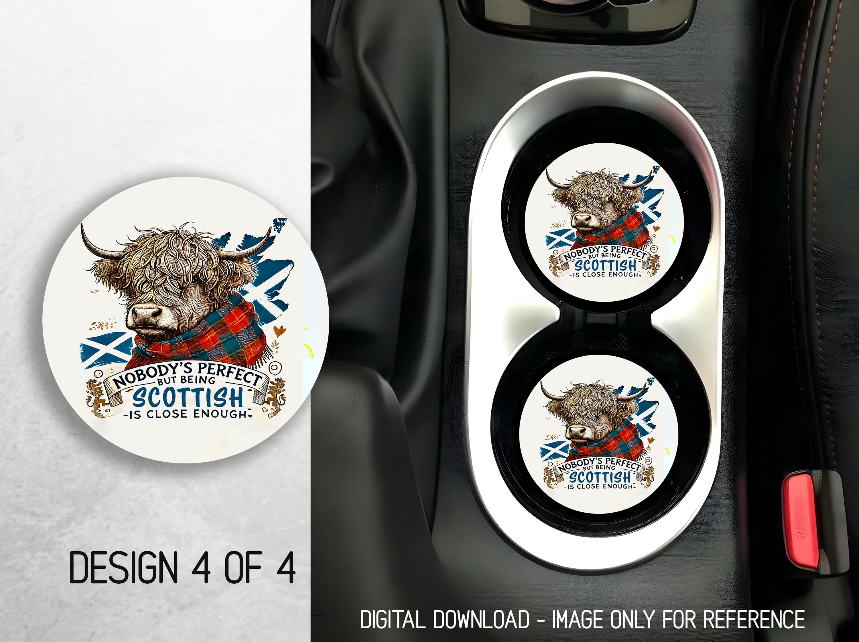 Scotland Car Coaster PNG Bundle Scotland Flag Car Coaster Sublimation ...