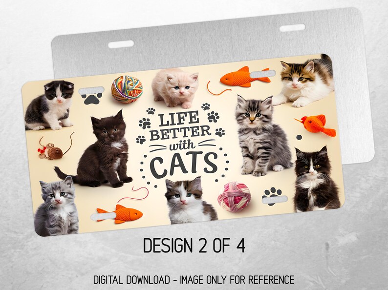 Life is Better With Cats License Plate PNG Bundle Cat Lover License ...