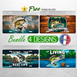Living the Reel Life Fishing License Plate PNG Crappie Fish License ...