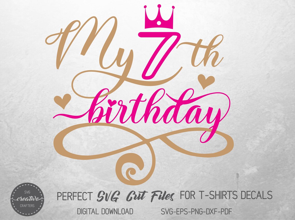 My Seventh Birthday SVG 7th Birthday SVG Seven Year Old SVG - Etsy