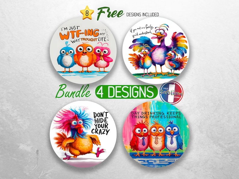 Bird Sarcastic Car Coaster PNG Funny Quote Car Coaster Sublimation ...