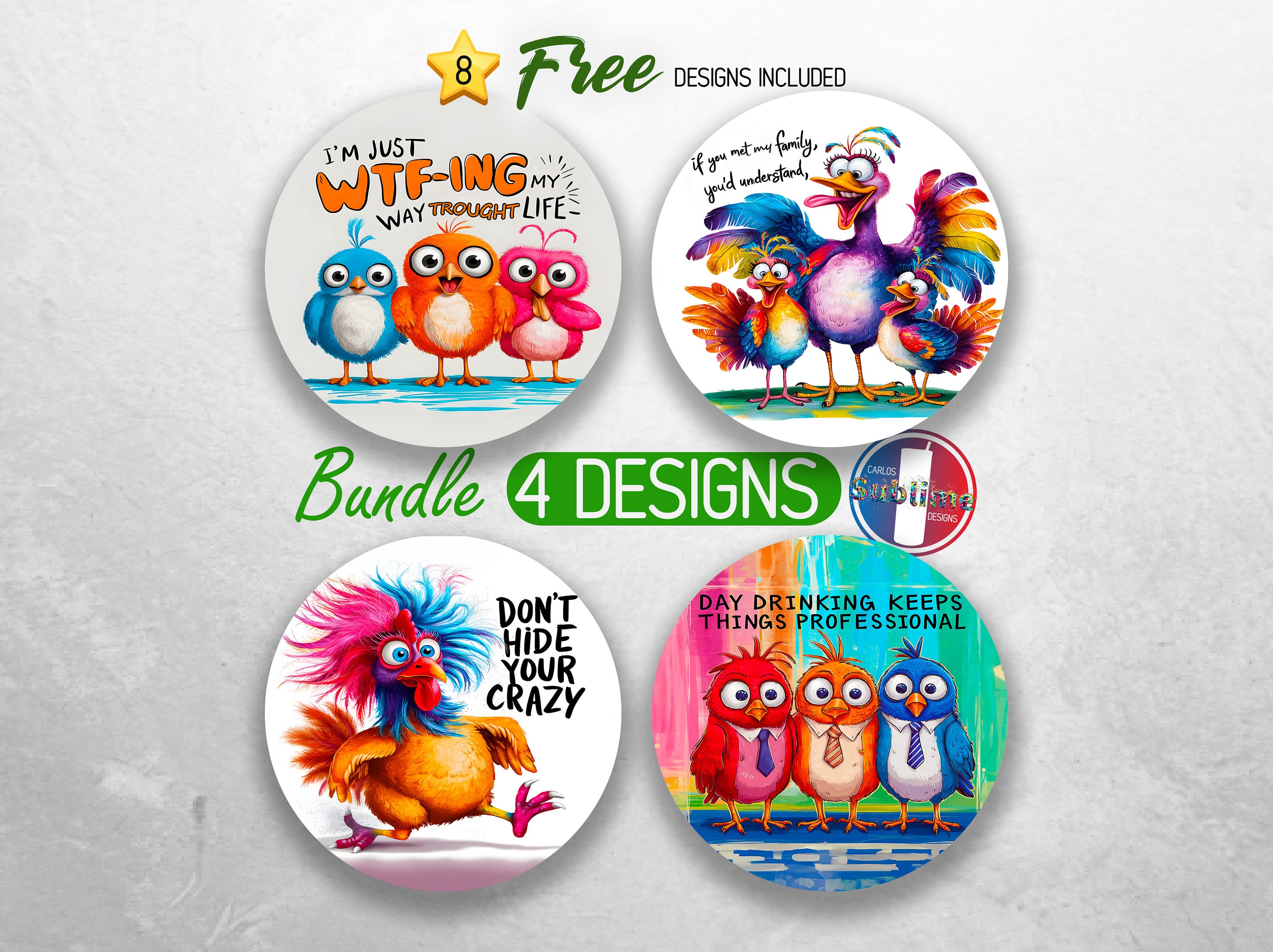 Bird Sarcastic Car Coaster PNG Funny Quote Car Coaster Sublimation ...