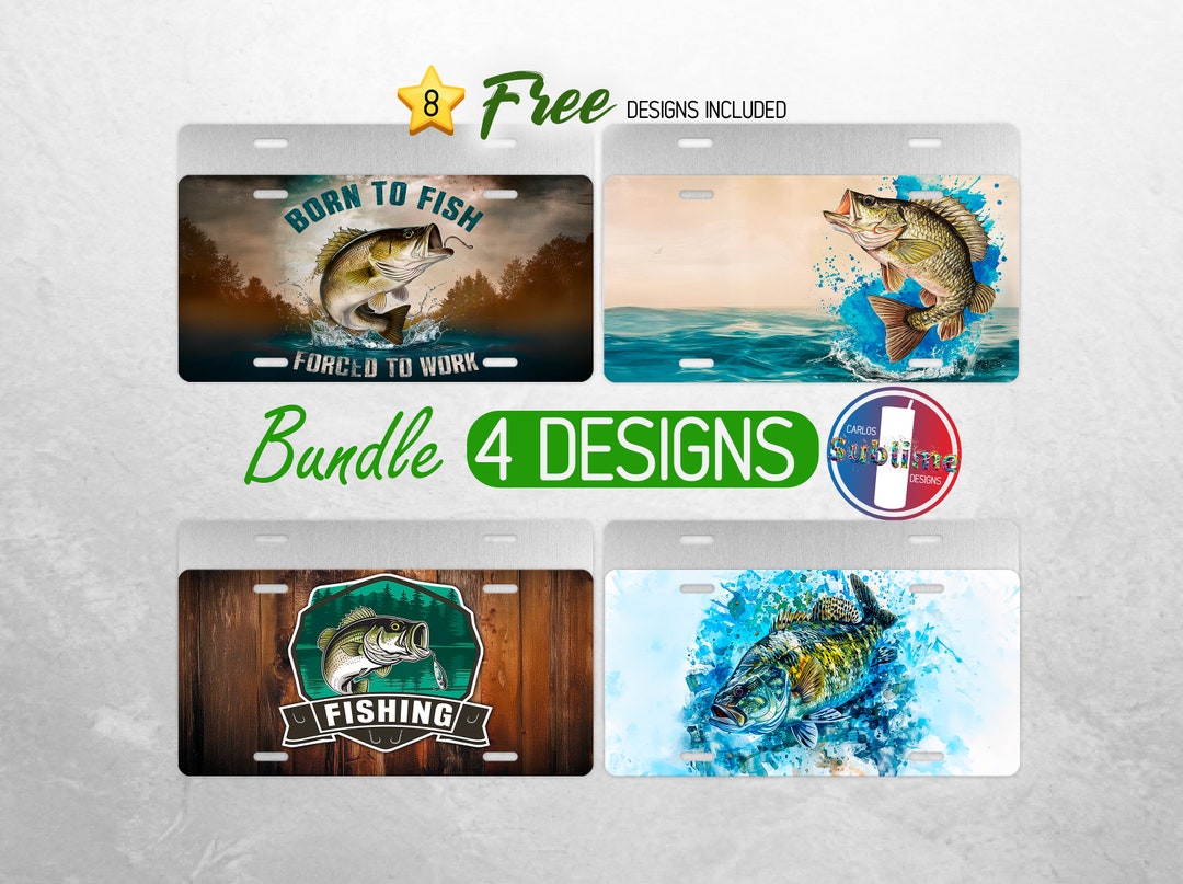 Fishing Life License Plate PNG Bass Fish License Plate Design Fisherman ...