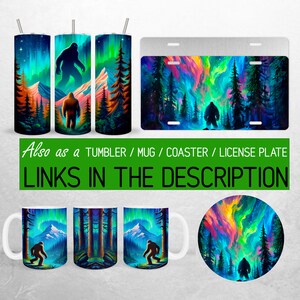 Bigfoot License Plate PNG Yeti Northern Lights License Plate Design ...