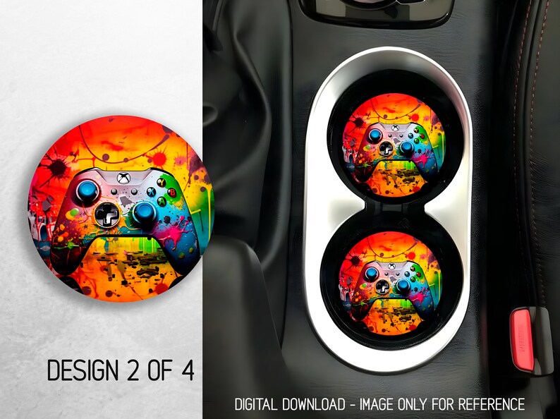 Gamer Car Coaster PNG Gaming Game Controller Car Coaster Sublimation ...