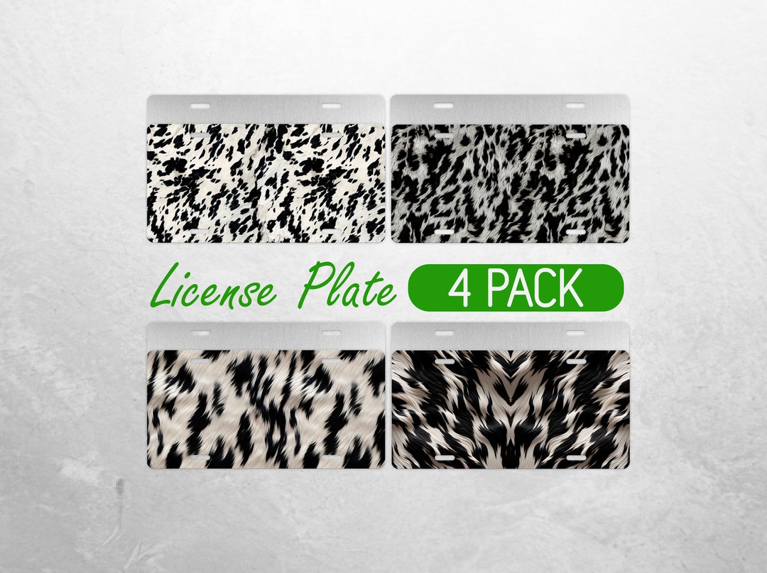 Cow Print License Plate PNG Cowhide Cow License Plate Design Cow ...
