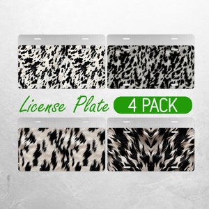 Cow Print License Plate PNG Cowhide Cow License Plate Design Cow ...