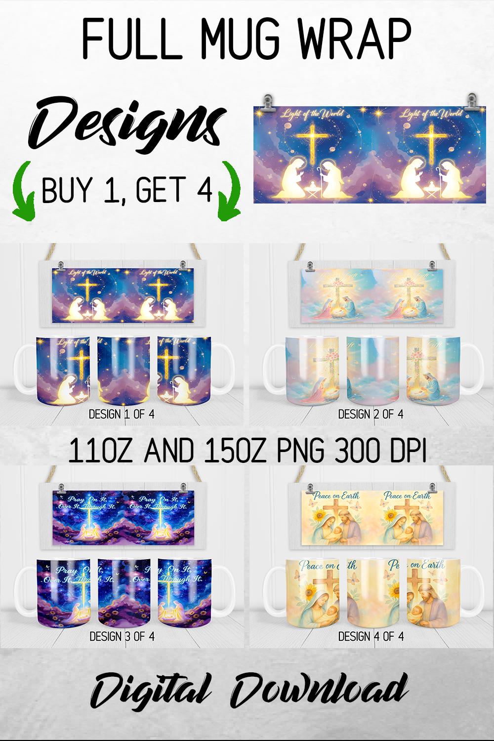 Nativity Scene Mug Wrap Bundle Christmas Christian Religious Mug PNG ...