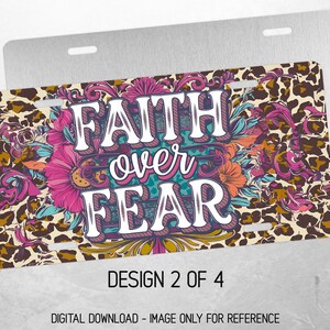 Faith Over Fear License Plate PNG Bundle Christian License Plate Design ...