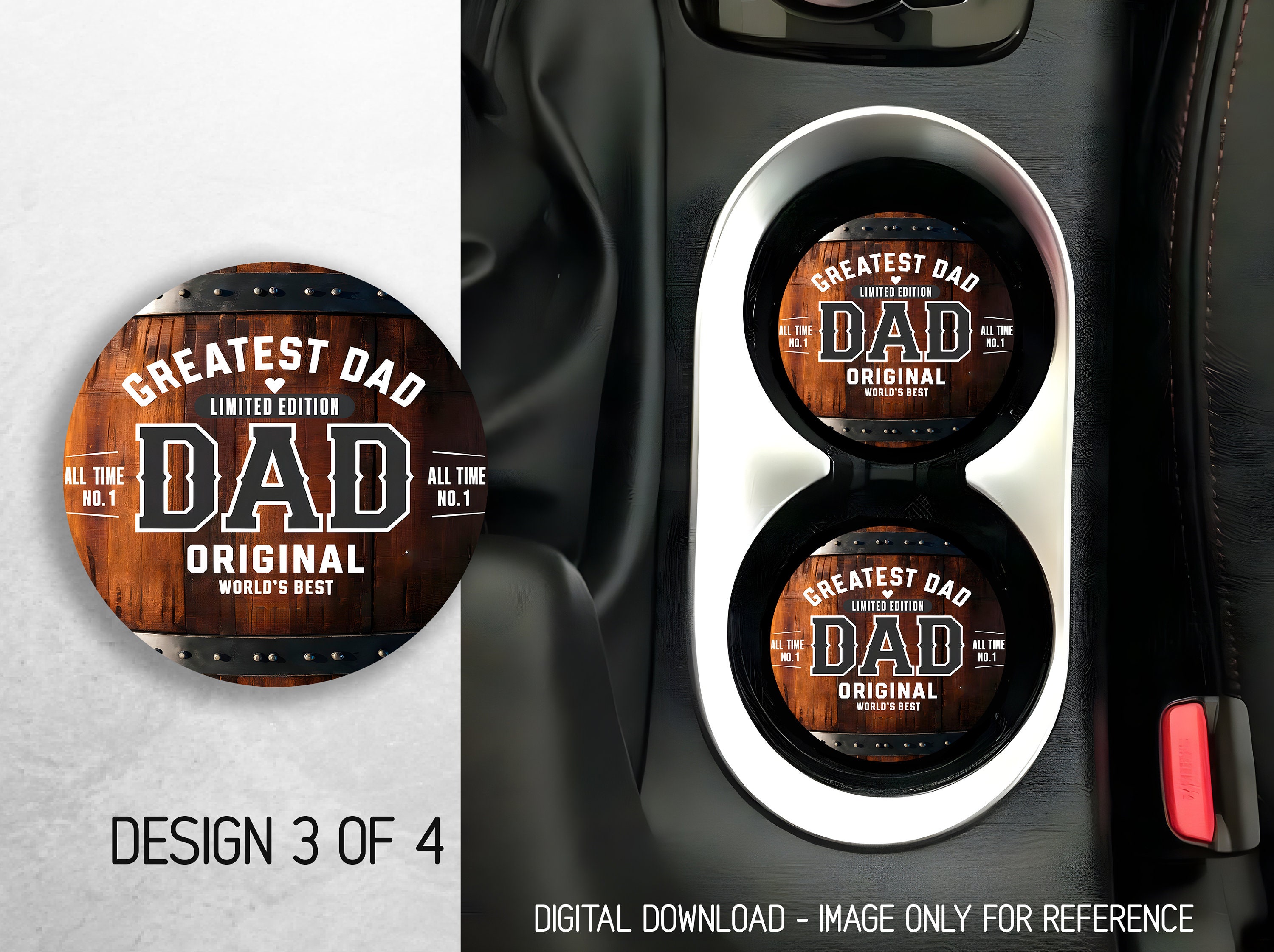 Best Dad Car Coaster PNG Men Beer Car Coaster Sublimation Designs ...