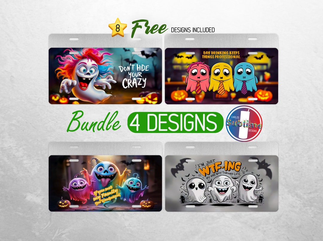 Ghost Sarcastic License Plate PNG Halloween Funny Quote License Plate ...