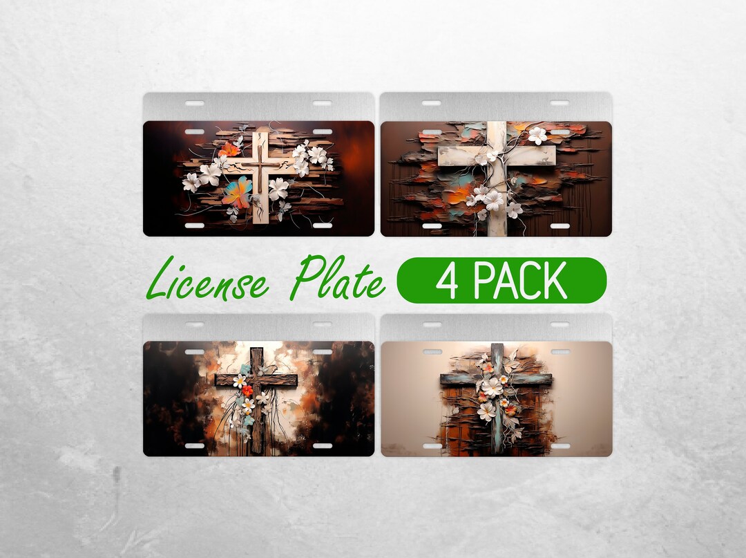 Christian Cross License Plate PNG Jesus Bible License Plate Design ...