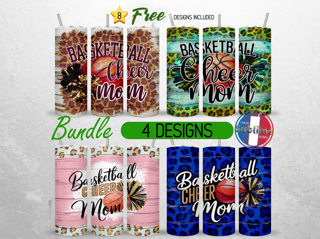 Cheer Basketall Mom Tumbler Wrap Bundle Cheer Mom of Both 20oz Tumbler ...