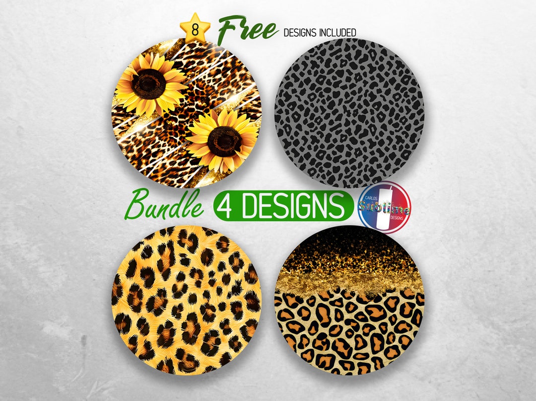 Leopard Print Car Coaster PNG Cheetah Print Car Coaster Sublimation ...
