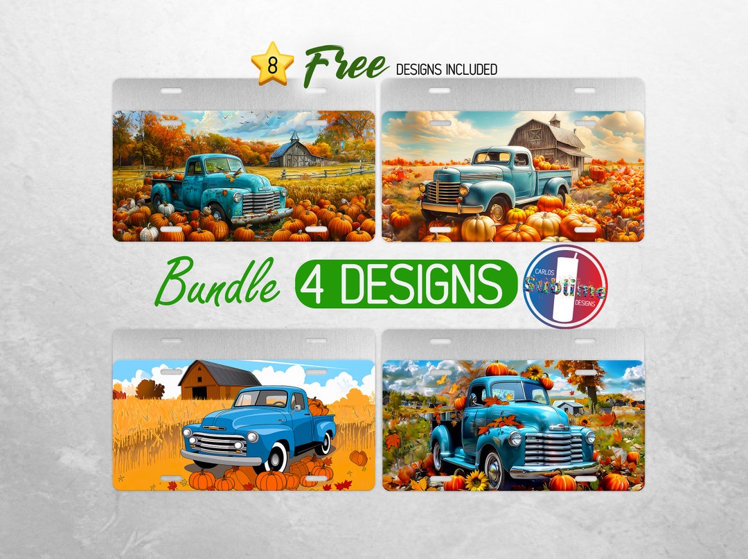 Fall Pumpkin Patch License Plate PNG Vintage Truck License Plate Design ...