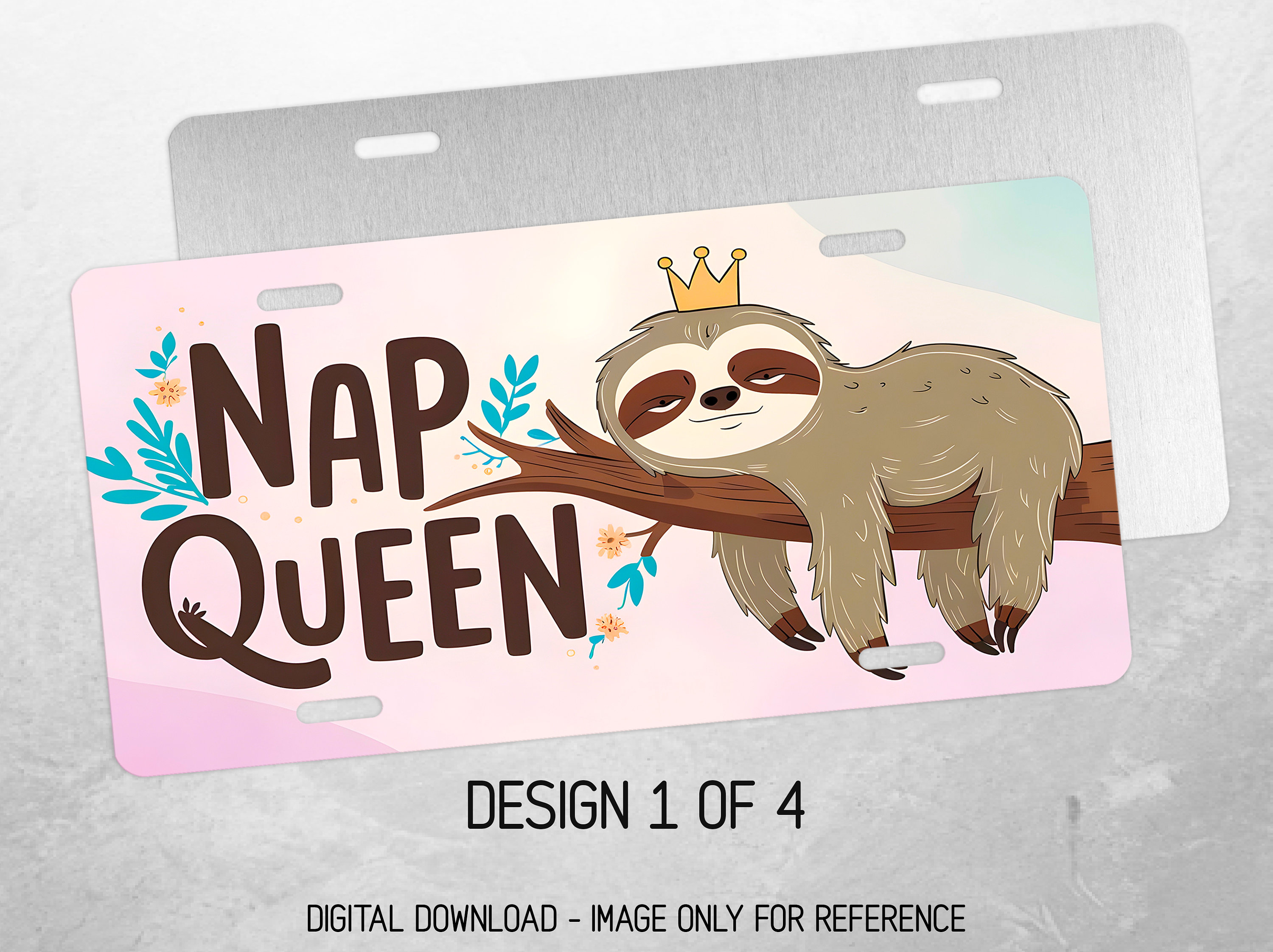 Funny Sloth License Plate PNG Sassy Sarcastic License Plate Design ...