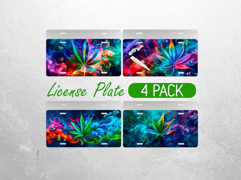 Marijuana Leaf License Plate PNG Weed Marijuana License Plate Design ...
