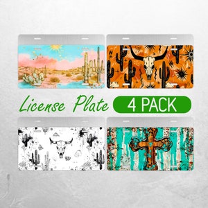 Aztec Western License Plate PNG Boho Desert License Plate Design Cactus ...