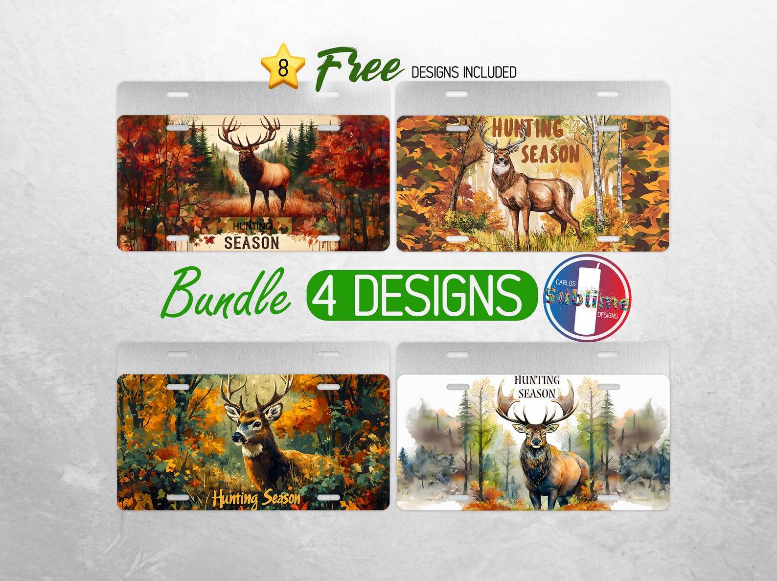 Camo Deer License Plate PNG Elk Hunting Season License Plate Design ...