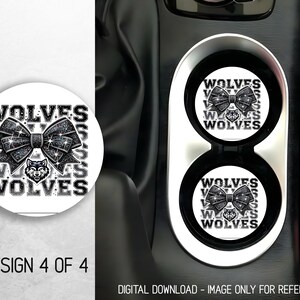 Wolves School Team Car Coaster PNG Bundle Mascot Gray Blue Team ...