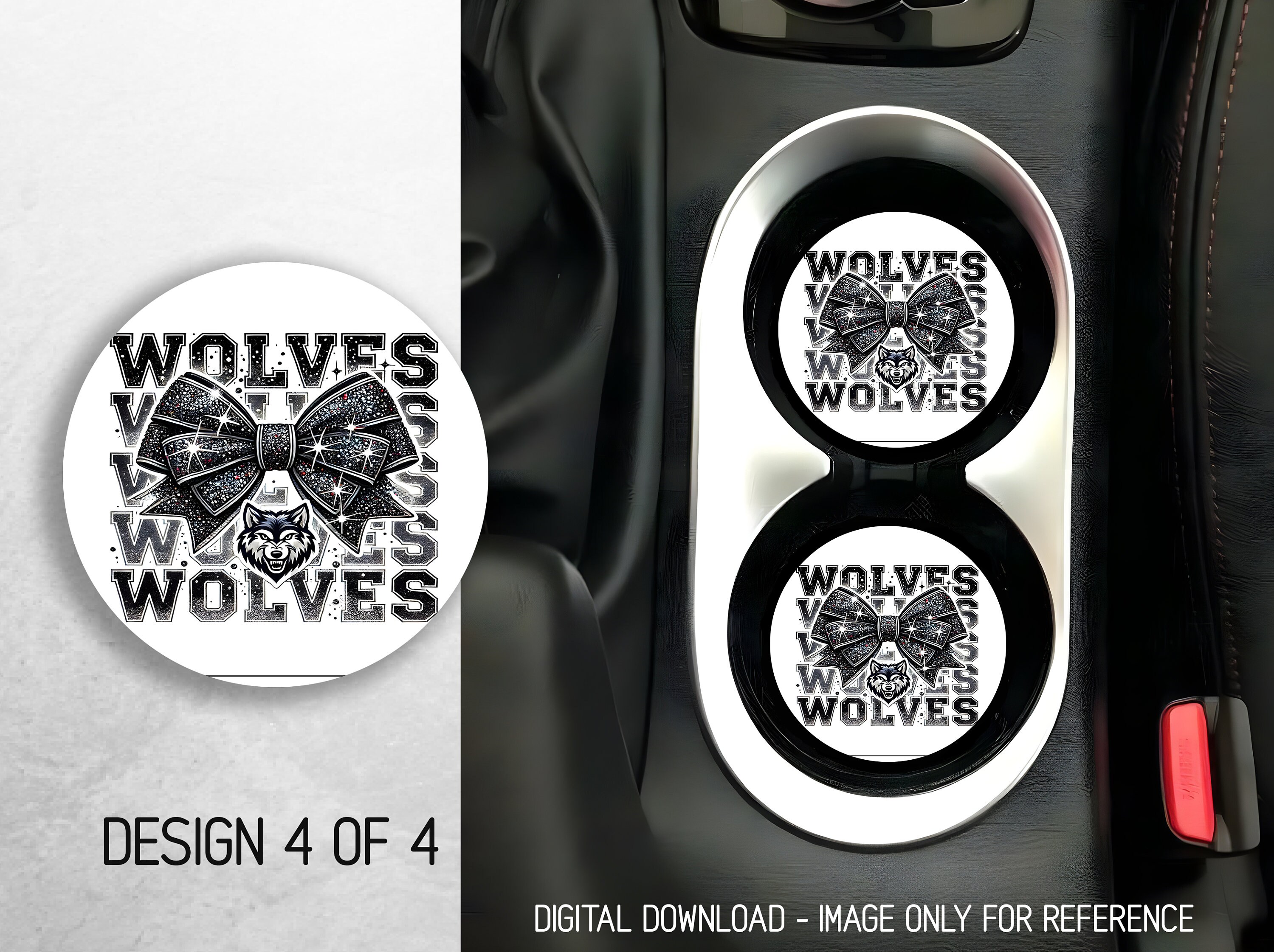 Wolves School Team Car Coaster PNG Bundle Mascot Gray Blue Team ...