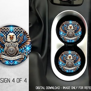 Police Car Coaster PNG Bundle Police Officer Car Coaster Sublimation ...