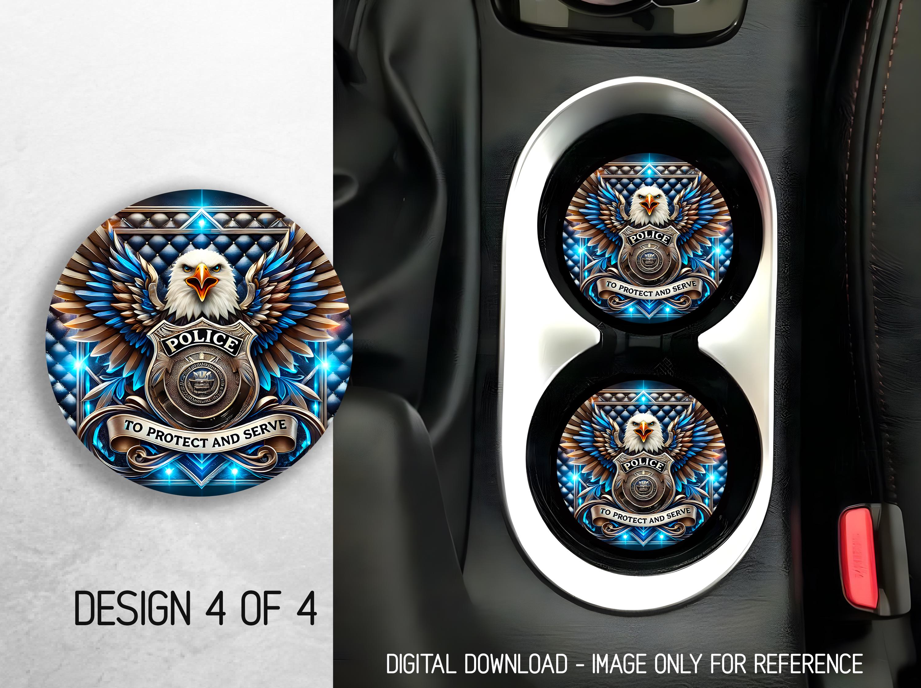 Police Car Coaster PNG Bundle Police Officer Car Coaster Sublimation ...