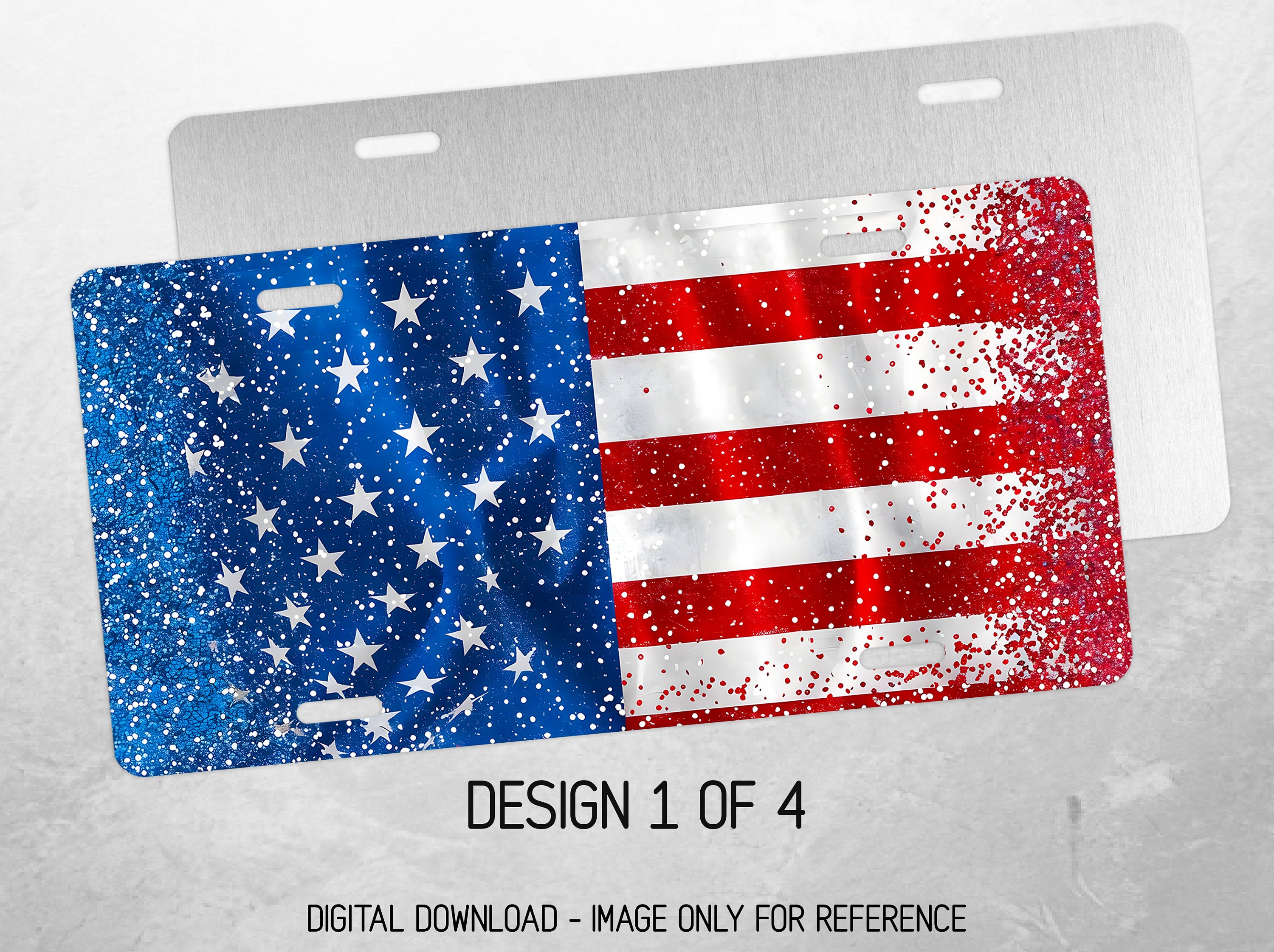 3D American Flag License Plate PNG USA Flag 4th of July License Plate ...