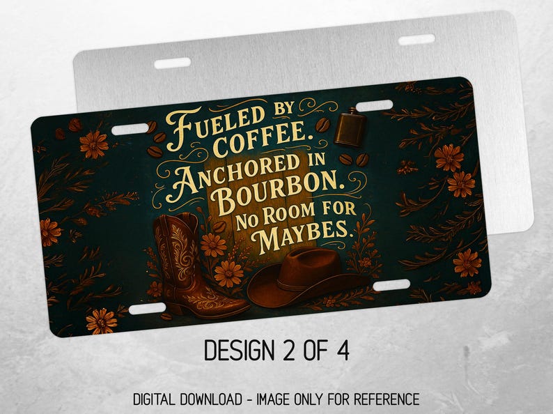 Cowgirl Bourbon License Plate PNG Bundle Might Be Coffee Might Be ...