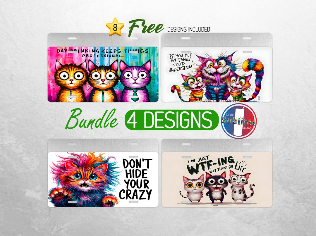 Cat Sarcastic License Plate PNG Funny Quote License Plate Design Fun ...