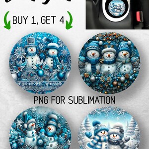 Christmas Snowman Car Coaster PNG Bundle Blue Snowman Coaster Png ...