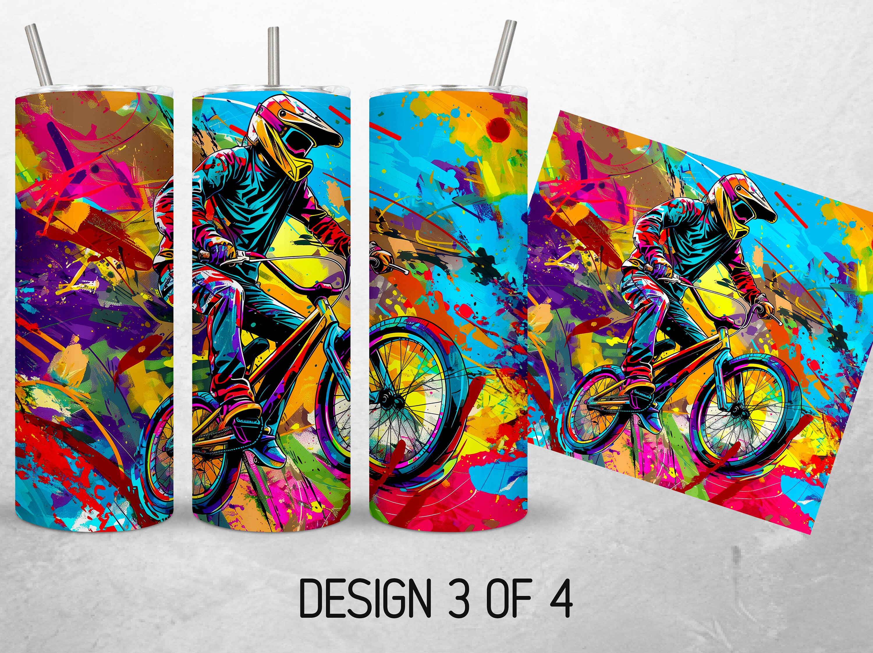 Seamless Graffiti BMX Tumbler Wrap Bundle BMX Biker 20oz Tumbler PNG ...