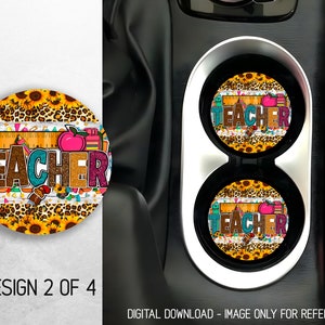 School Teacher Car Coaster PNG Personalized Teacher Car Coaster ...