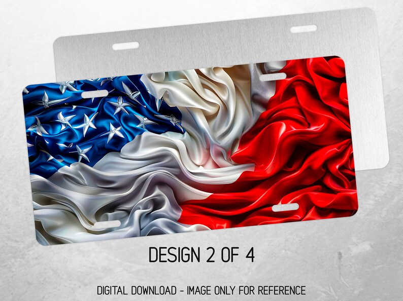3D American Flag License Plate PNG USA Flag 4th of July License Plate ...