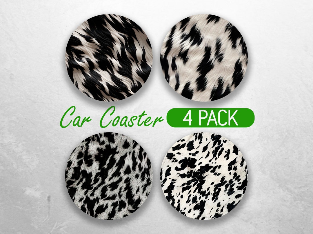 Cow Print Car Coaster PNG Cowhide Cow Coaster Sublimation Designs Cow ...