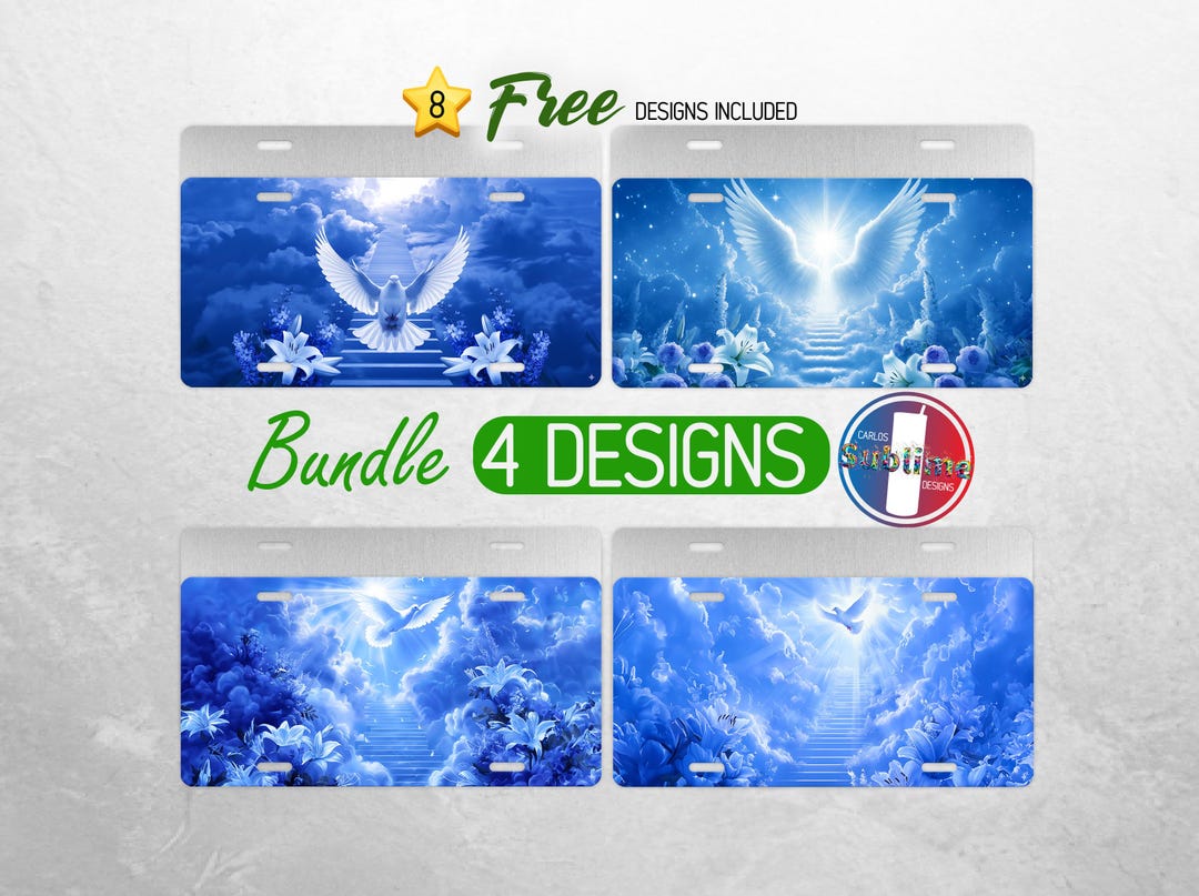 Blue Memorial License Plate PNG Bundle Heaven License Plate Design in ...