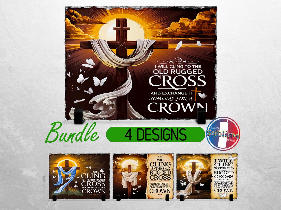 Old Rugged Cross Slate PNG Faith Christian Slate File Bundle ...