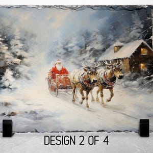 Christmas Santa Reindeer Slate PNG | Slate File Bundle Sublimation ...
