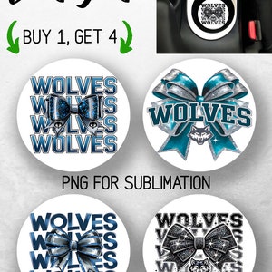 Wolves School Team Car Coaster PNG Bundle Mascot Gray Blue Team ...