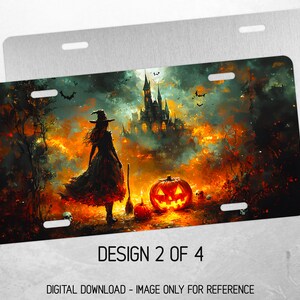 Halloween Haunted House License Plate PNG Spooky Witch License Plate ...