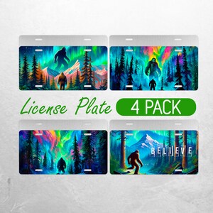 Bigfoot License Plate PNG Yeti Northern Lights License Plate Design ...