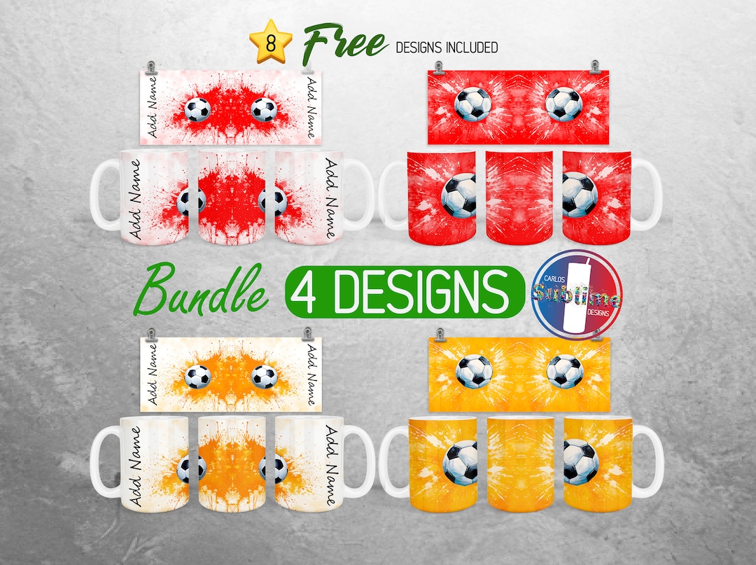 Soccer Mug Wrap PNG Soccer Add Your Own Text 11oz and 15oz Mug ...