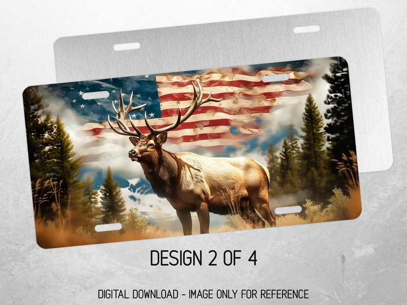 Bull Elk License Plate PNG Deer Hunting License Plate Design American ...