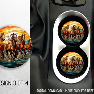 Wild Horse Car Coaster PNG Country Western Car Coaster Sublimation ...