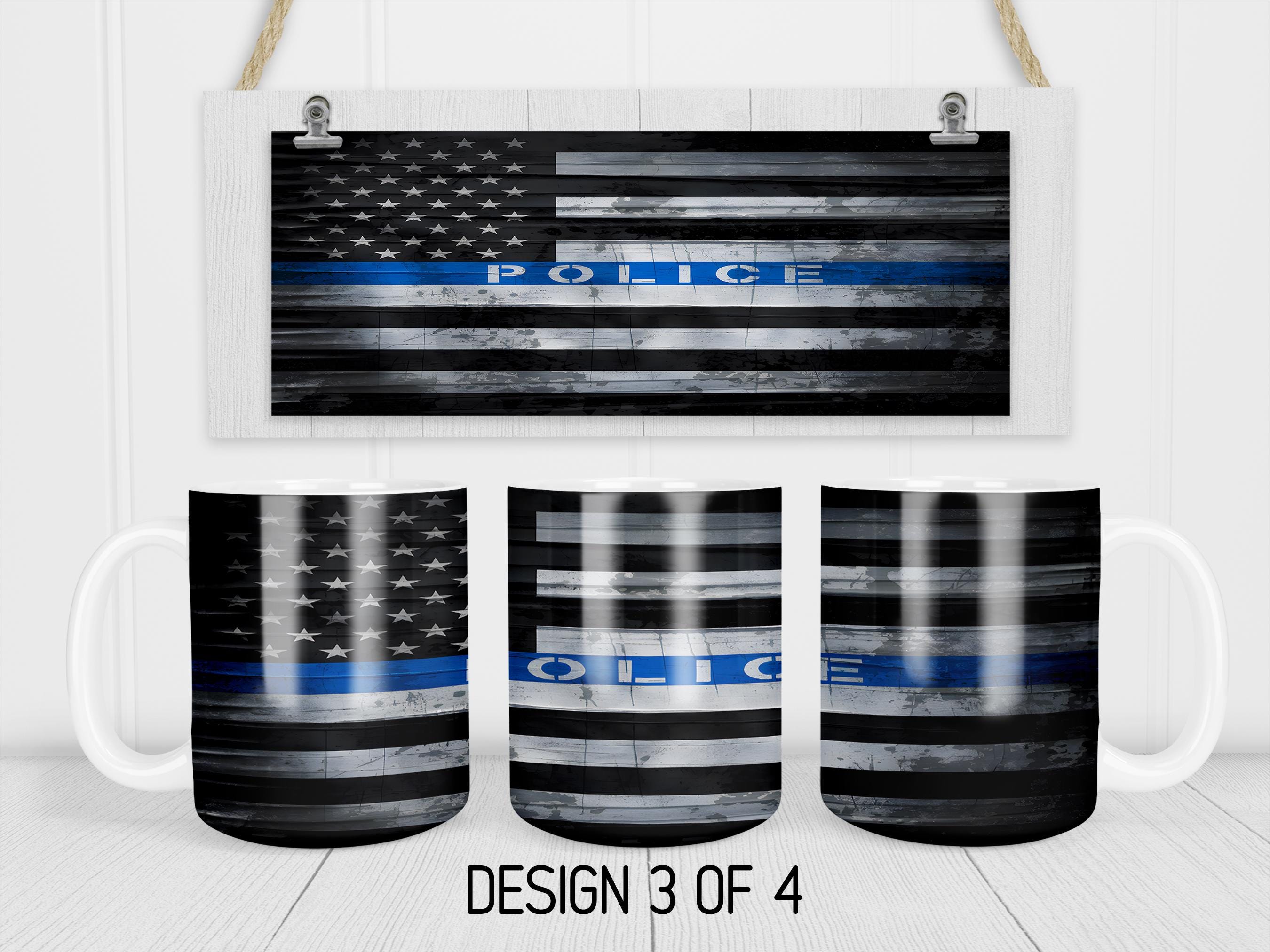 Police Mug Wrap Bundle Police Officer Mug PNG Design USA Flag Blue Line ...