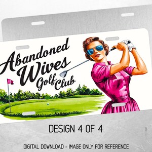 Abandoned Wives Golf Club License Plate PNG Women Golf License Plate ...