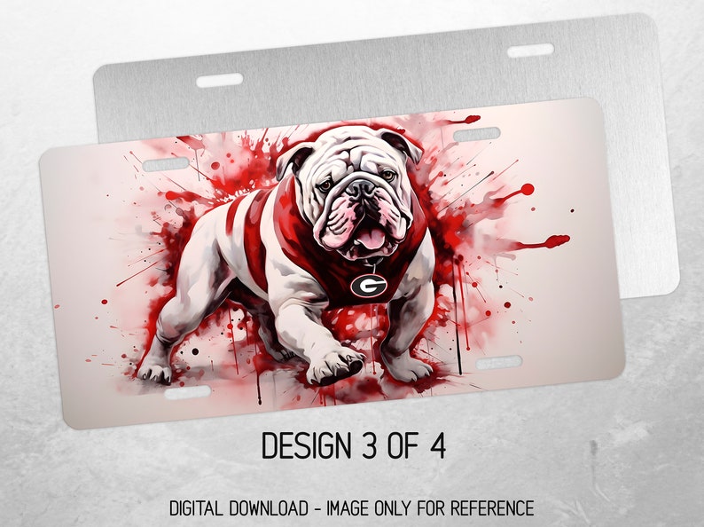 Alcohol Ink Bulldog License Plate PNG GA Georgia License Plate Design ...