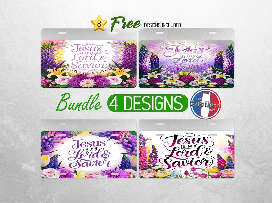 Christian Jesus License Plate PNG Bundle Religious Faith License Plate ...