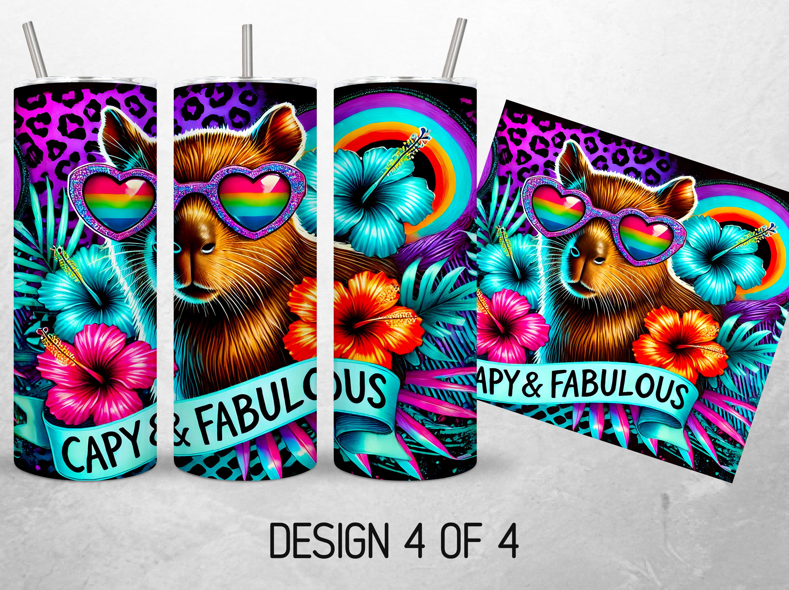 Cute Capybara Tumbler Wrap 20oz Bundle Fun Be Happy Tumbler PNG 20oz ...